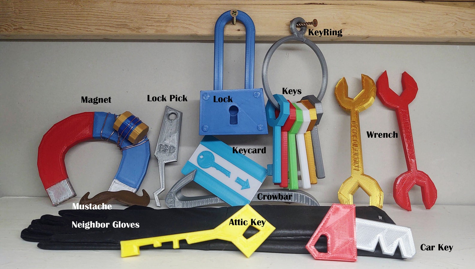 Hello Neighbor Lock and Key 3D Printed Kids Pretend Play | Etsy