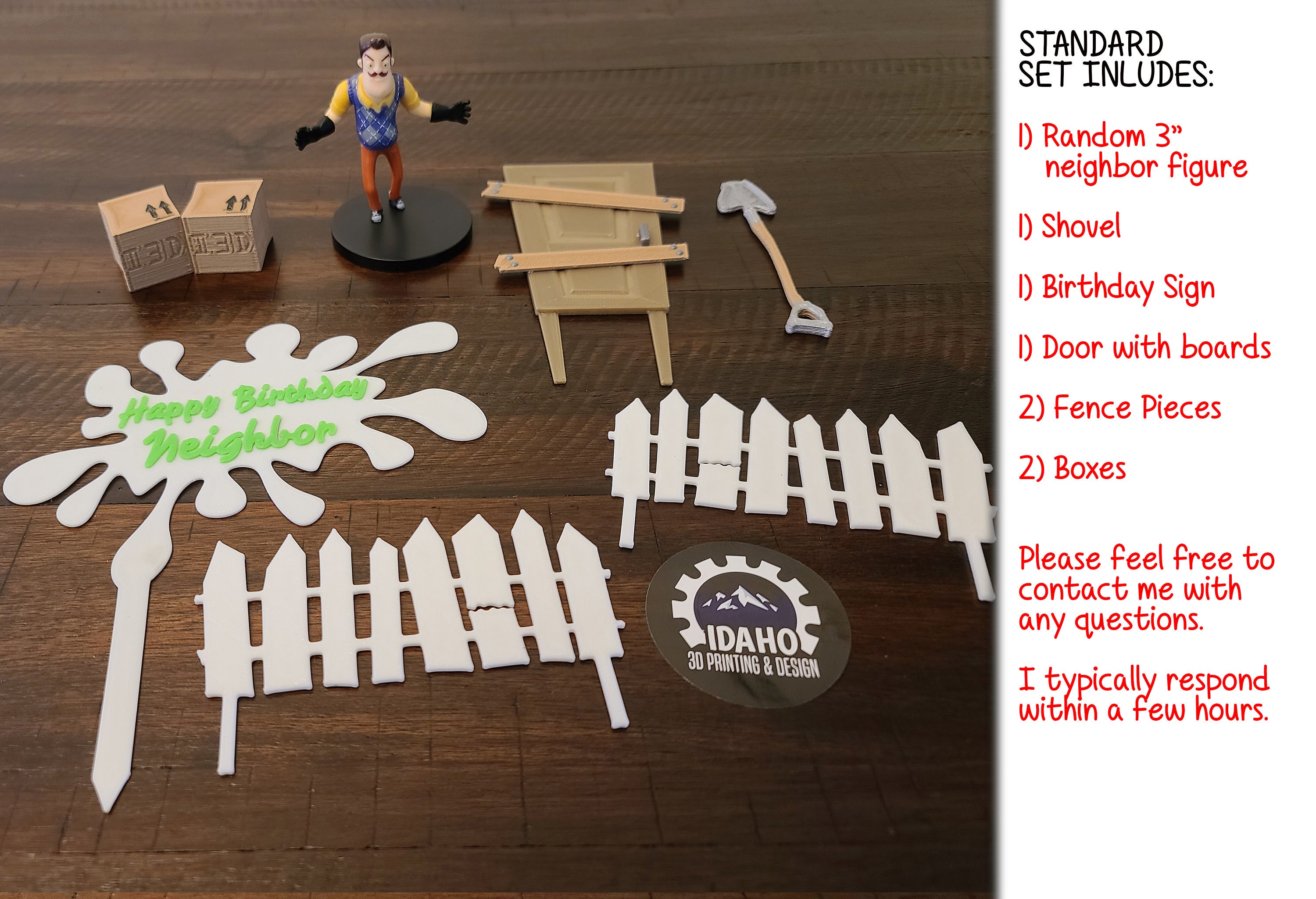 Hello Neighbor -birthday Cake Topper *fan Inspired* Birthday Party - Etsy