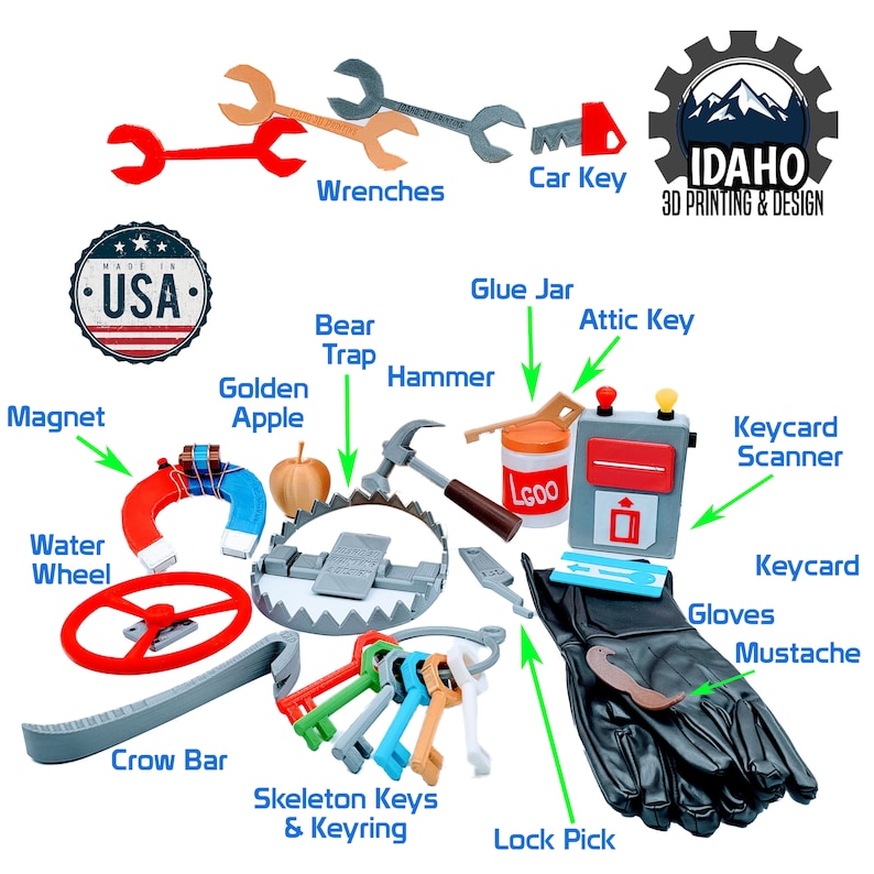 Hello Neighbor Keys Wrenches and Accessories fan Inspired - Etsy