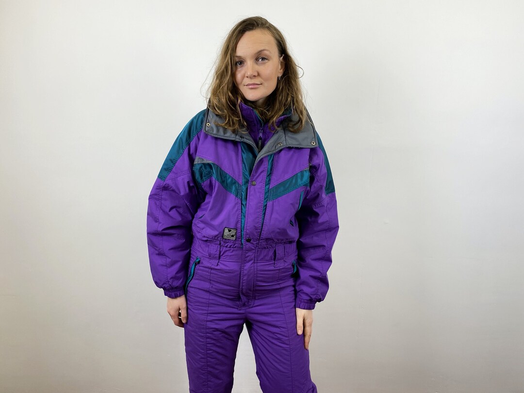 Vintage 90s Purple One Piece Ski Suit Retro Snowsuit Outdoor - Etsy