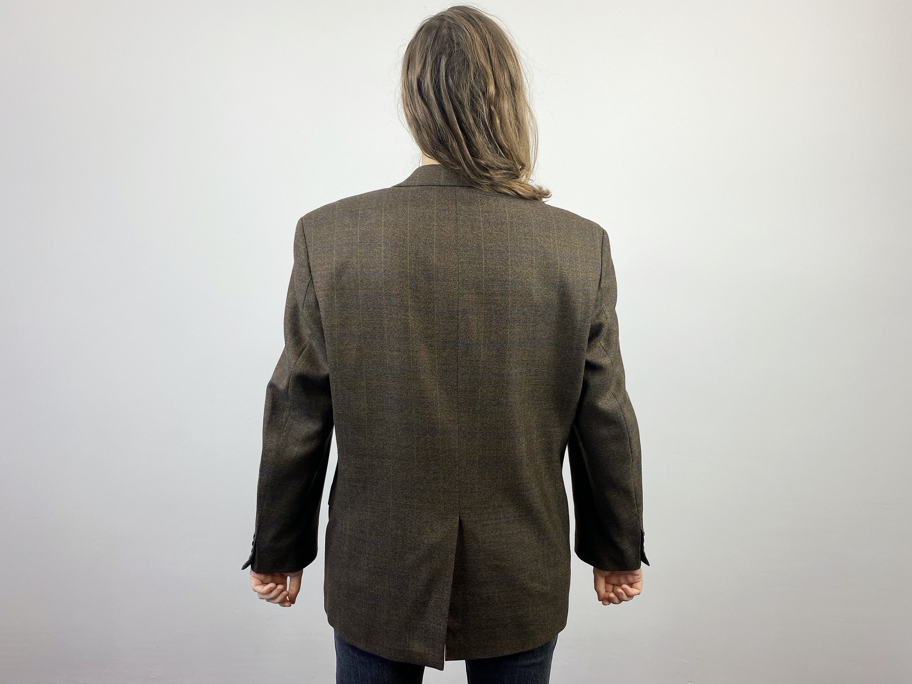 Brown Tweed Jacket Vintage Wool Blazer Plaid Westbury Tweed Blazer ...