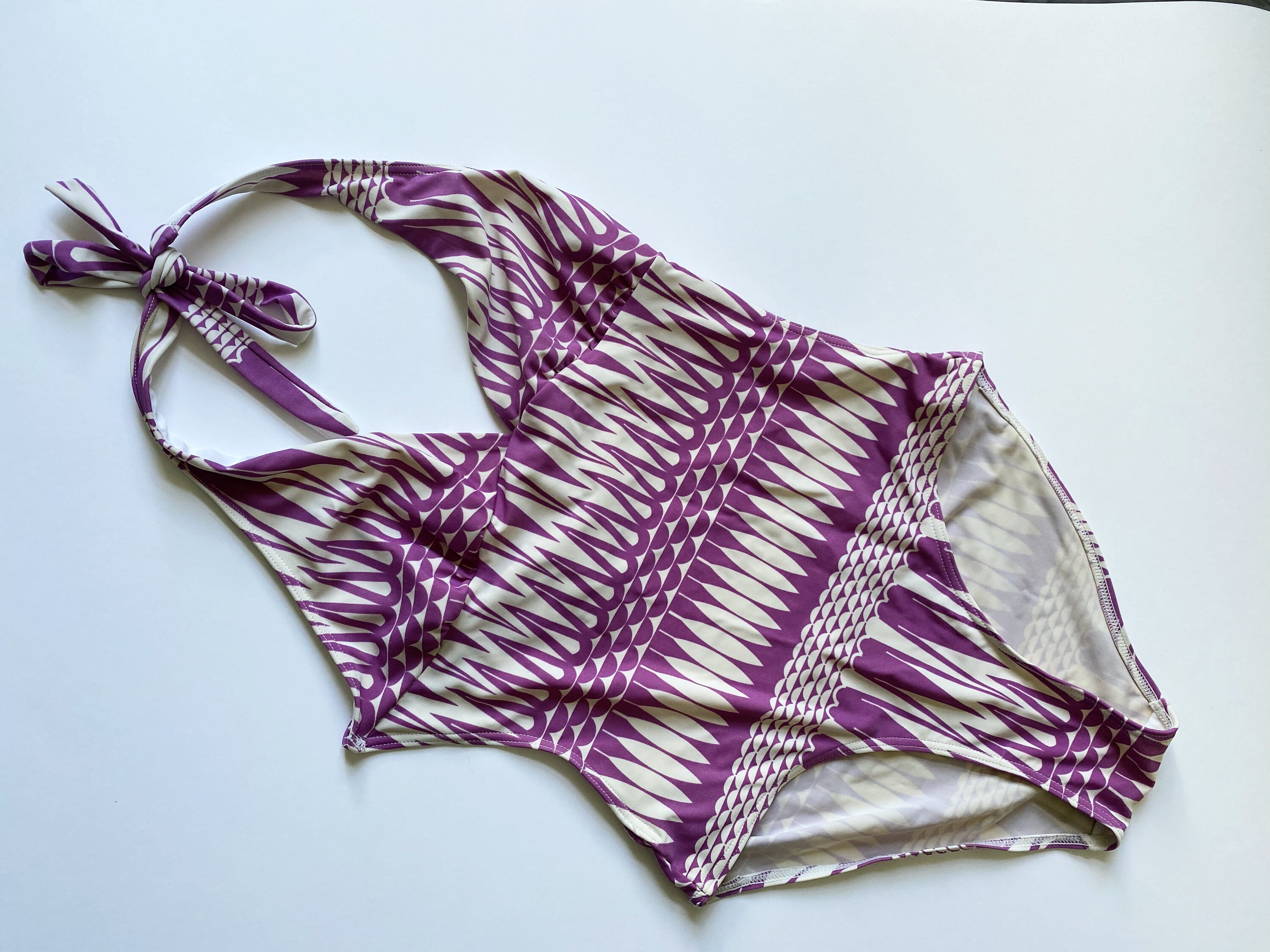 Vintage Purple White Swimsuit 90s Swim Wear Pool Wear One Piece ...