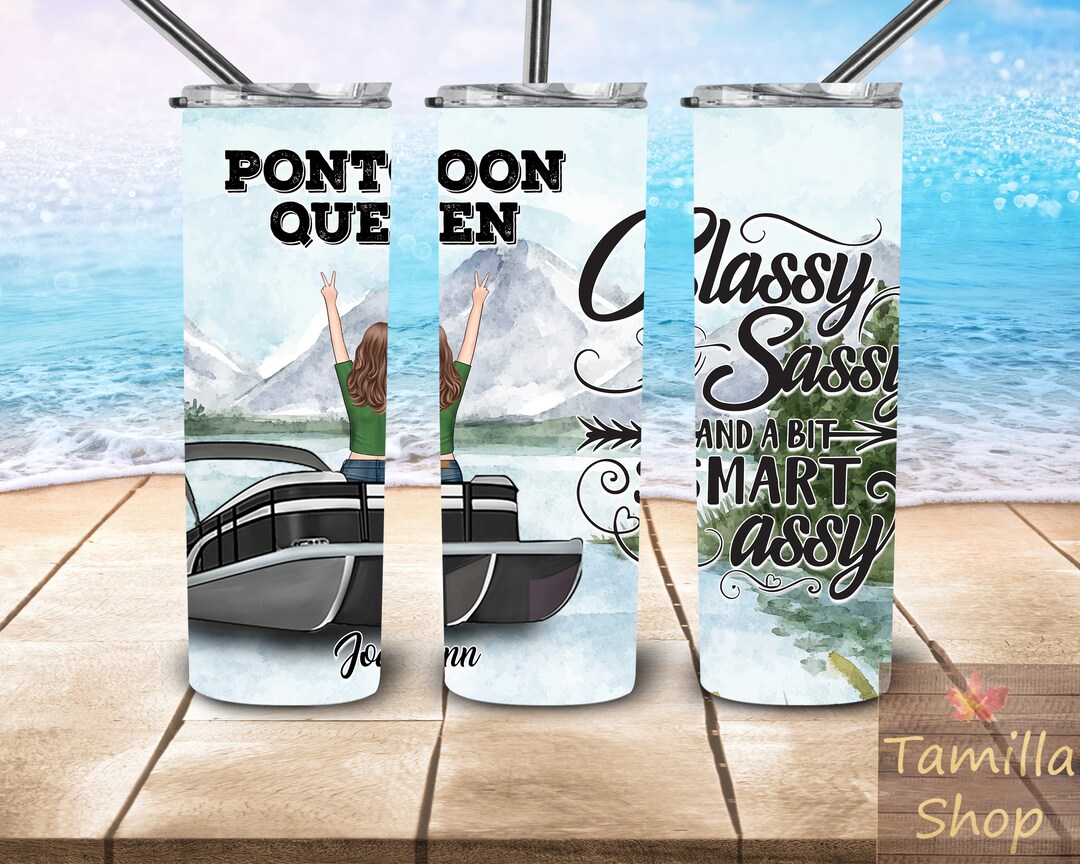 Custom Pontoon Queen Gift for Pontoon Owner Sassy Skinny - Etsy