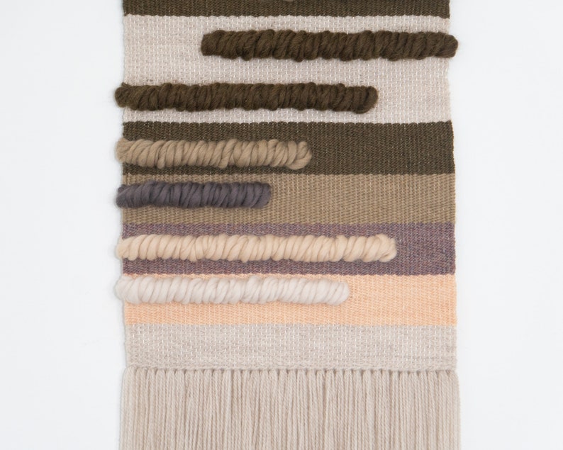 Large Neutral Color Block Handmade Woven Wall Hanging / One of a Kind ...