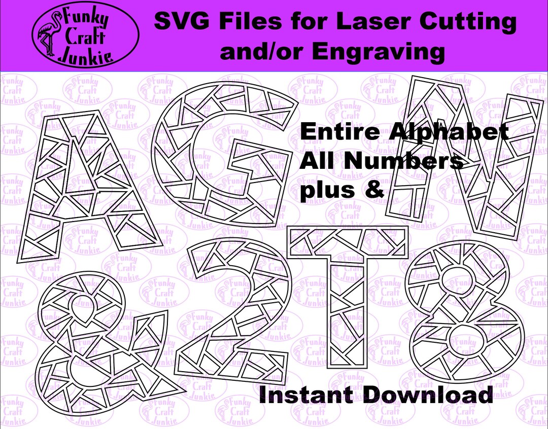 SVG File | Alphabet Numbers Plus & | Geometric Alphabet | Fractured ...