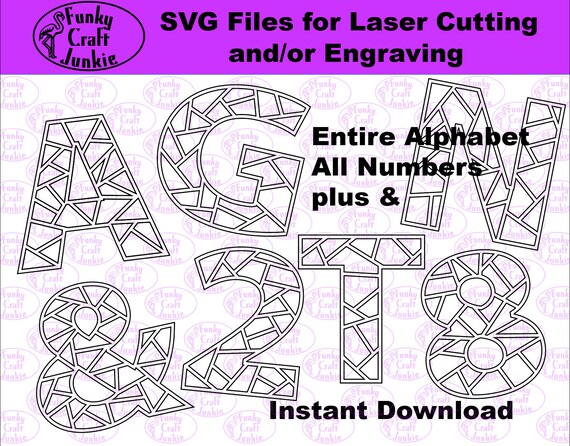 SVG File Alphabet Numbers Plus & Geometric Alphabet - Etsy