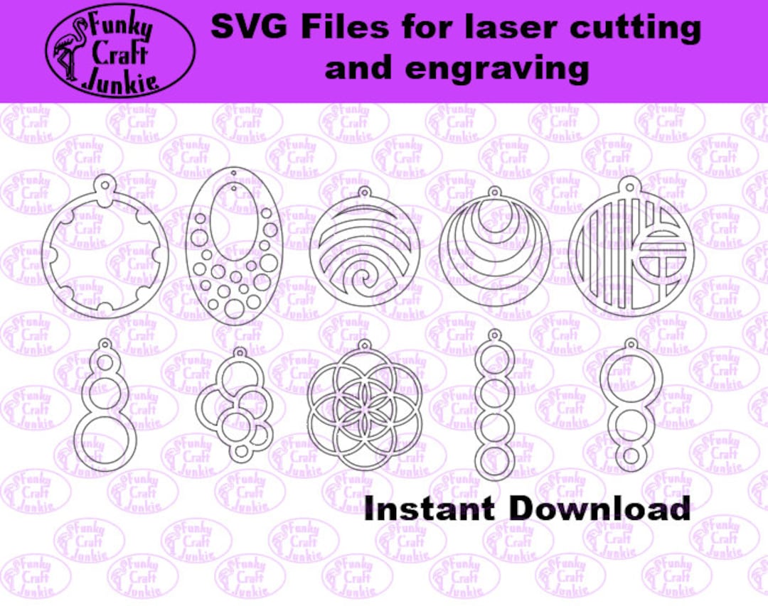 Circle Round Earrings SVG Cut Files | Commercial Use | Instant Download ...