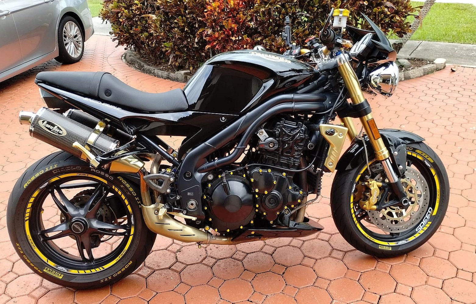 UK Gold Flag Triumph Inspired Black Leather Perforated - Etsy