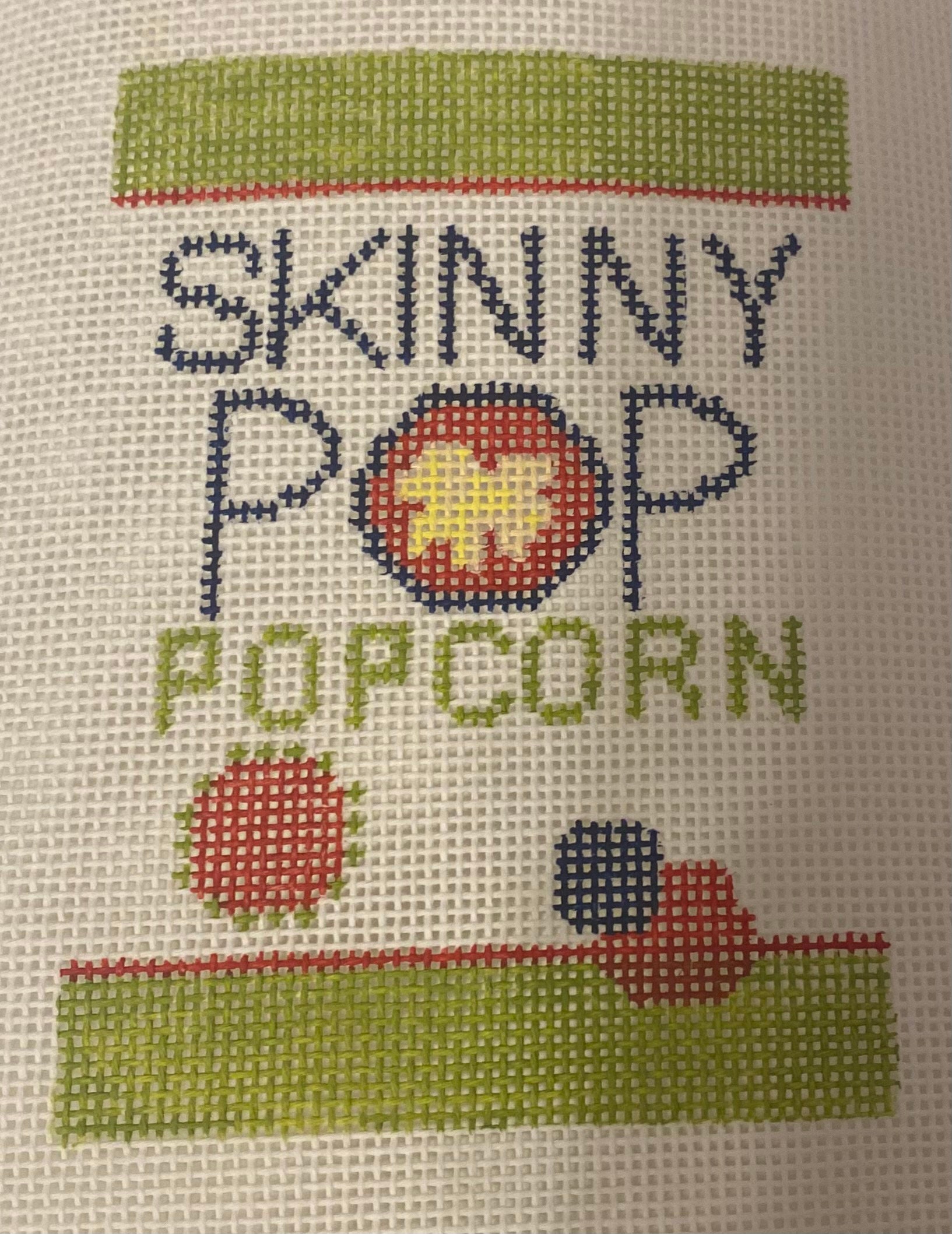 Skinnypop Popcorn Inspired Handpainted Needlepoint Canvas - Etsy