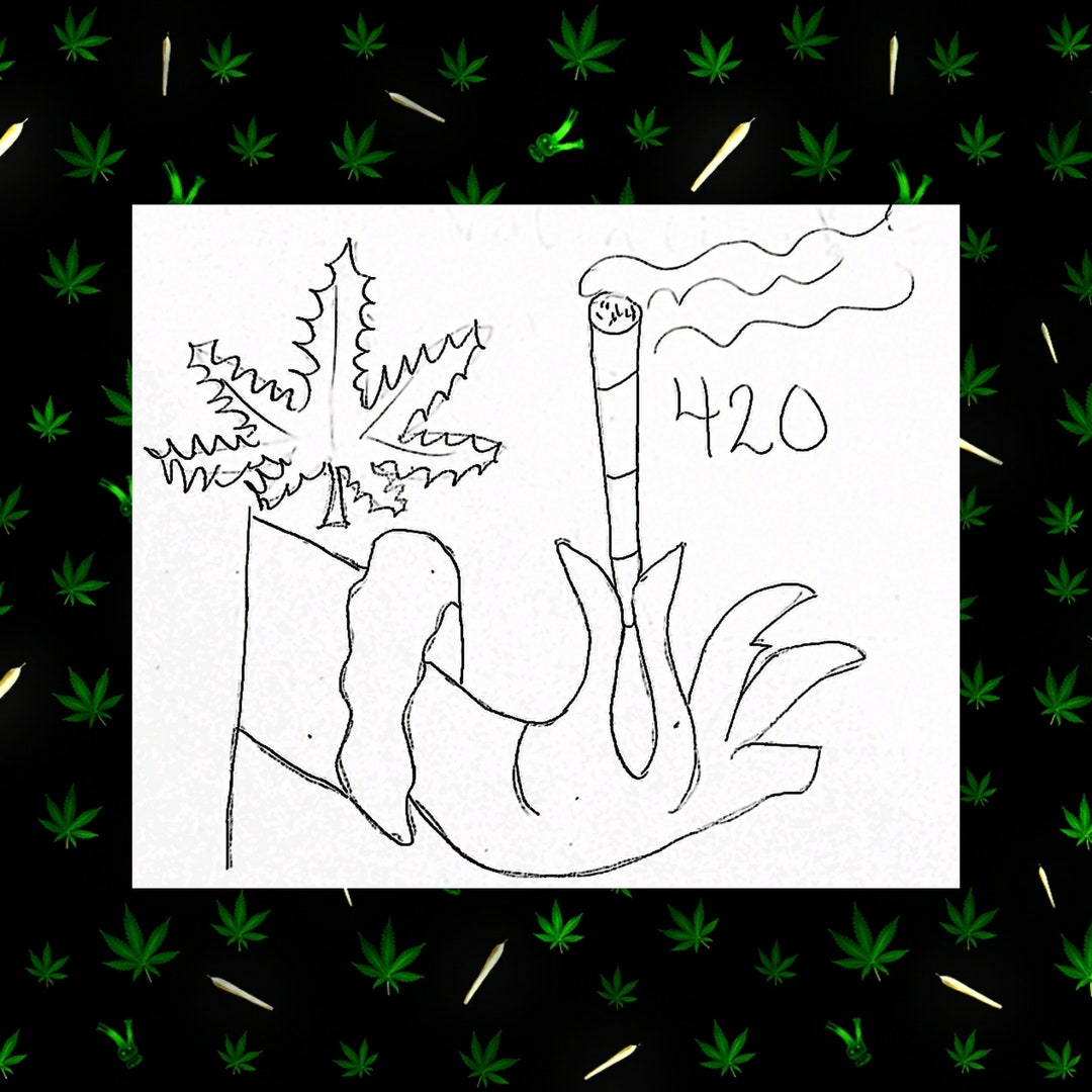 Smoke and Paint, 420, Grinch Hand, Sip and Paint Kit, Pre Drawn, Paint ...