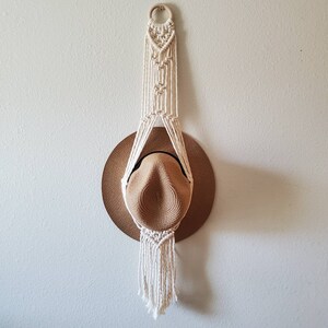 Triple Macrame Hat Hanger, Hat Rack, Boho Hat Rack, Christmas Macrame ...