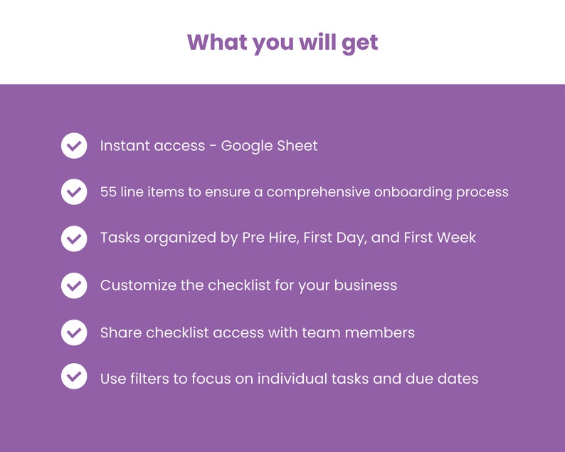 New Hire Onboarding Checklist: Instant Access Google Sheet - Etsy