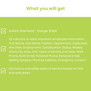 Employee Information Spreadsheet | Employee Info Tracking | Employee ...