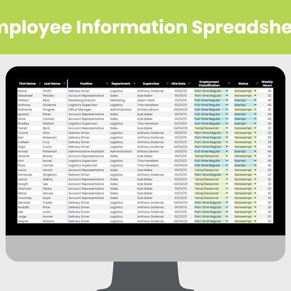 Employee Info Sheet - Etsy