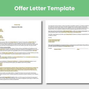 Job Offer Letter Template | Term Agreement Template | New Hire Letter ...