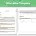 Job Offer Letter Template | Term Agreement Template | New Hire Letter ...