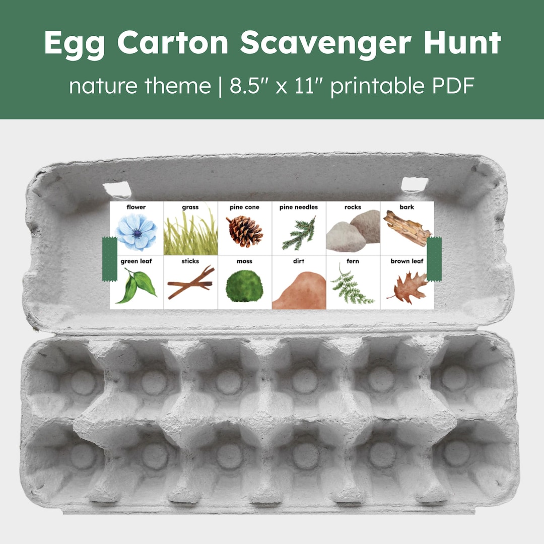 Egg Carton Nature Scavenger Hunt Printable – Outdoor Activity for Kids ...