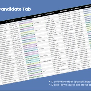 Recruitment Tracking Spreadsheet: Applicant & Interview Tracker (google ...
