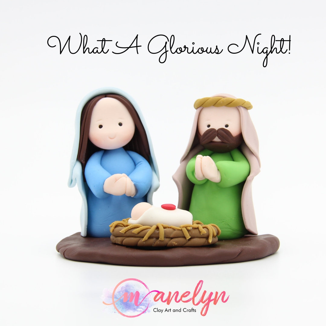 Miniature Nativity Set, Modern Nativity, Air Dry Clay Cold Porcelain ...