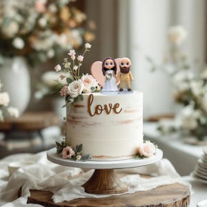 Personalized Wedding Cake Topper Figurines | Handmade With Airdry Clay ...