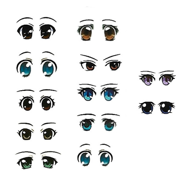 Cute 2D Cartoon Eyes Stickers for DIY Clay Doll and Figurines - Etsy ...