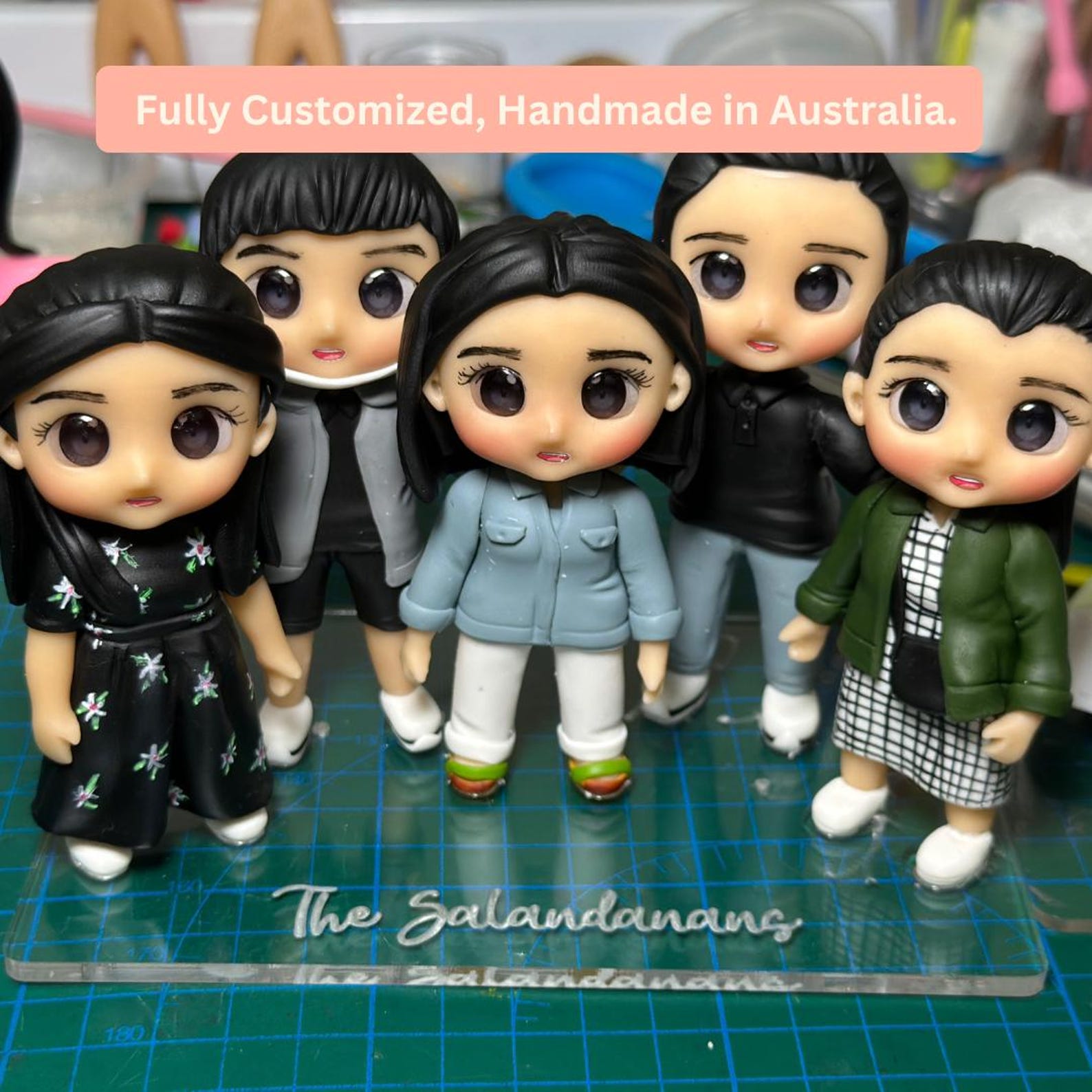 Personalized Family Clay Figurines One Gift for Whole Family Cute ...