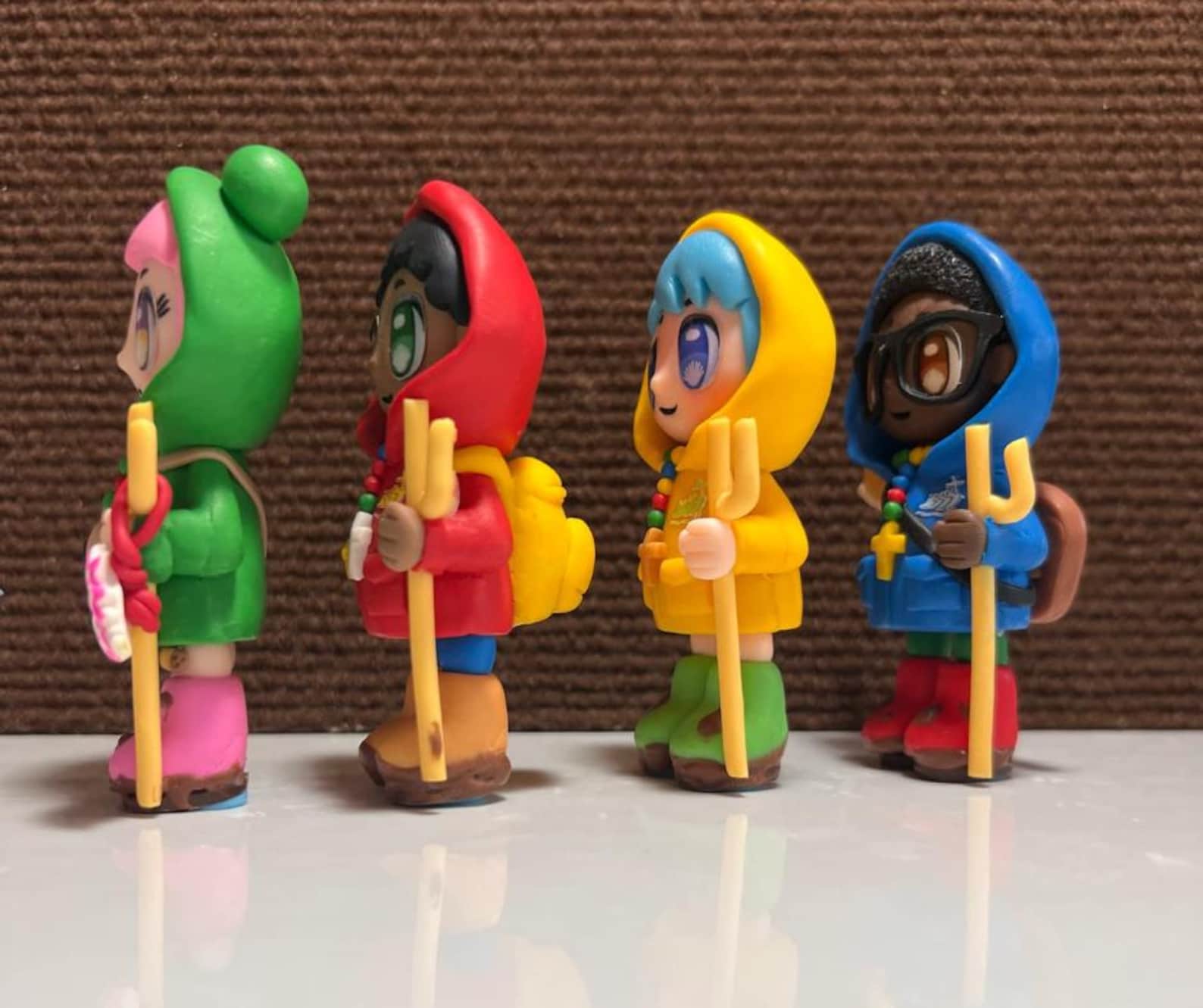 Handmade Luce Catholic Mascot and Friends Fe Xin and Sky Clay Figurines ...