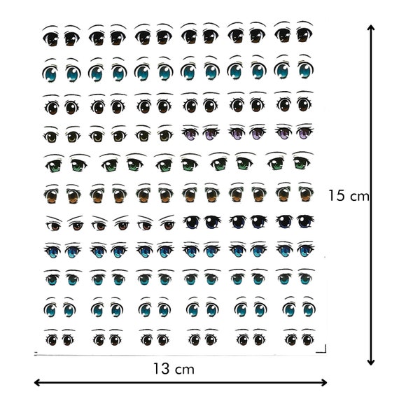 Cute 2D Cartoon Eyes Stickers for DIY Clay Doll and Figurines - Etsy ...