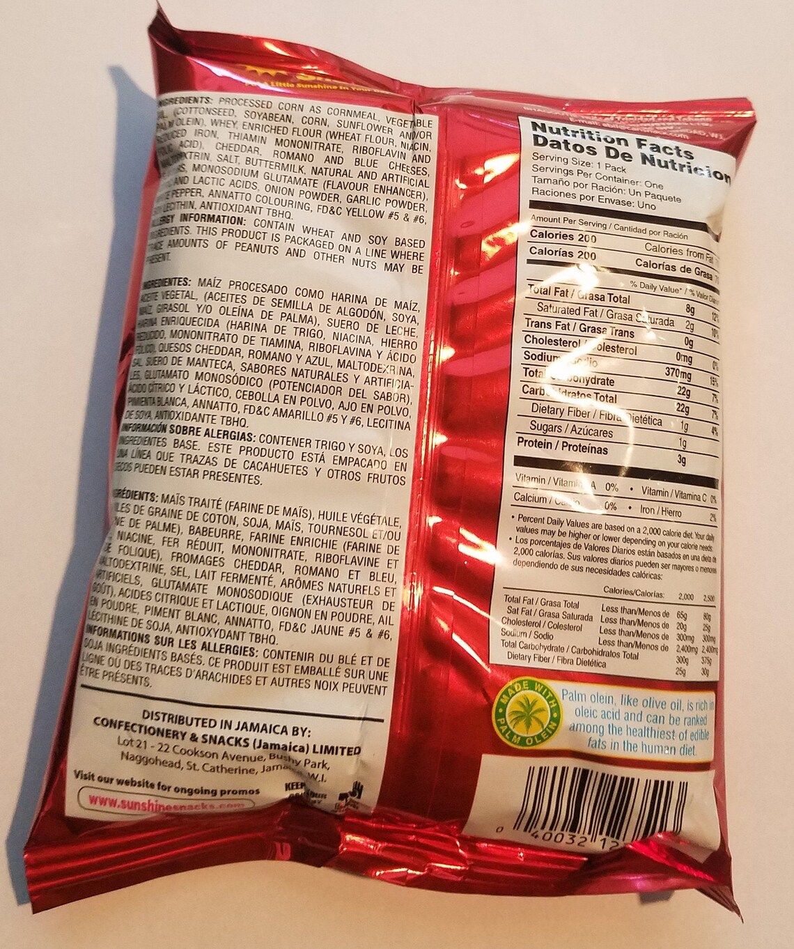 Jamaican Sunshine Snacks Chee Zees Snack 45g Pack of 6 OR 12 - From ...