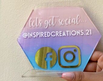 Acrylic Social Media Sign | Etsy UK