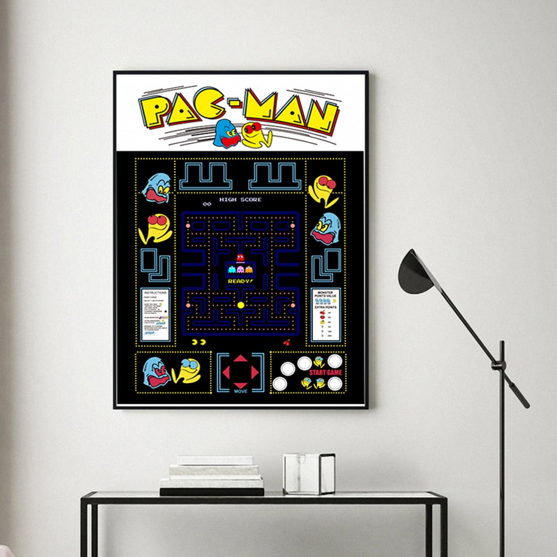 Ms Pac Man Arcade Game Poster Retro Video Games art Vintage | Etsy