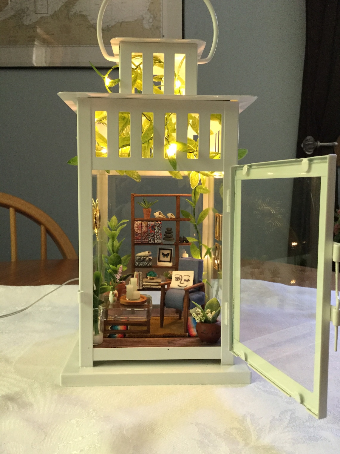 Miniature Mid-century Modern Lighted Lantern - Etsy