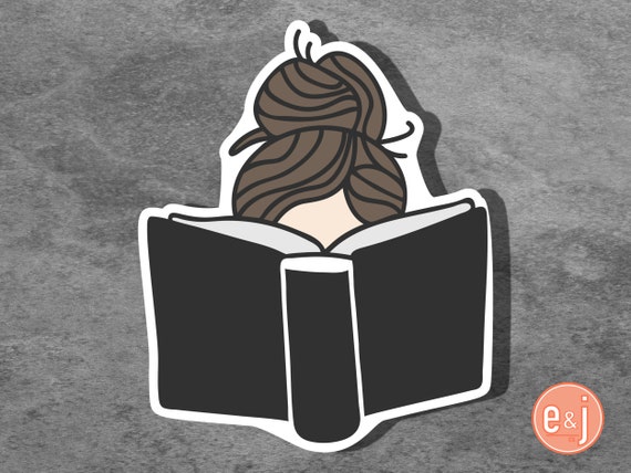 Girl Reading Laminated Sticker - Etsy