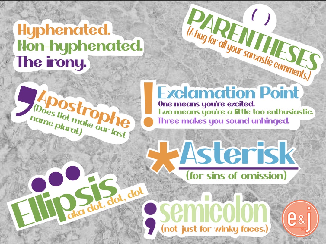 Teacher Sticker Pack_funny Punctuation - Etsy
