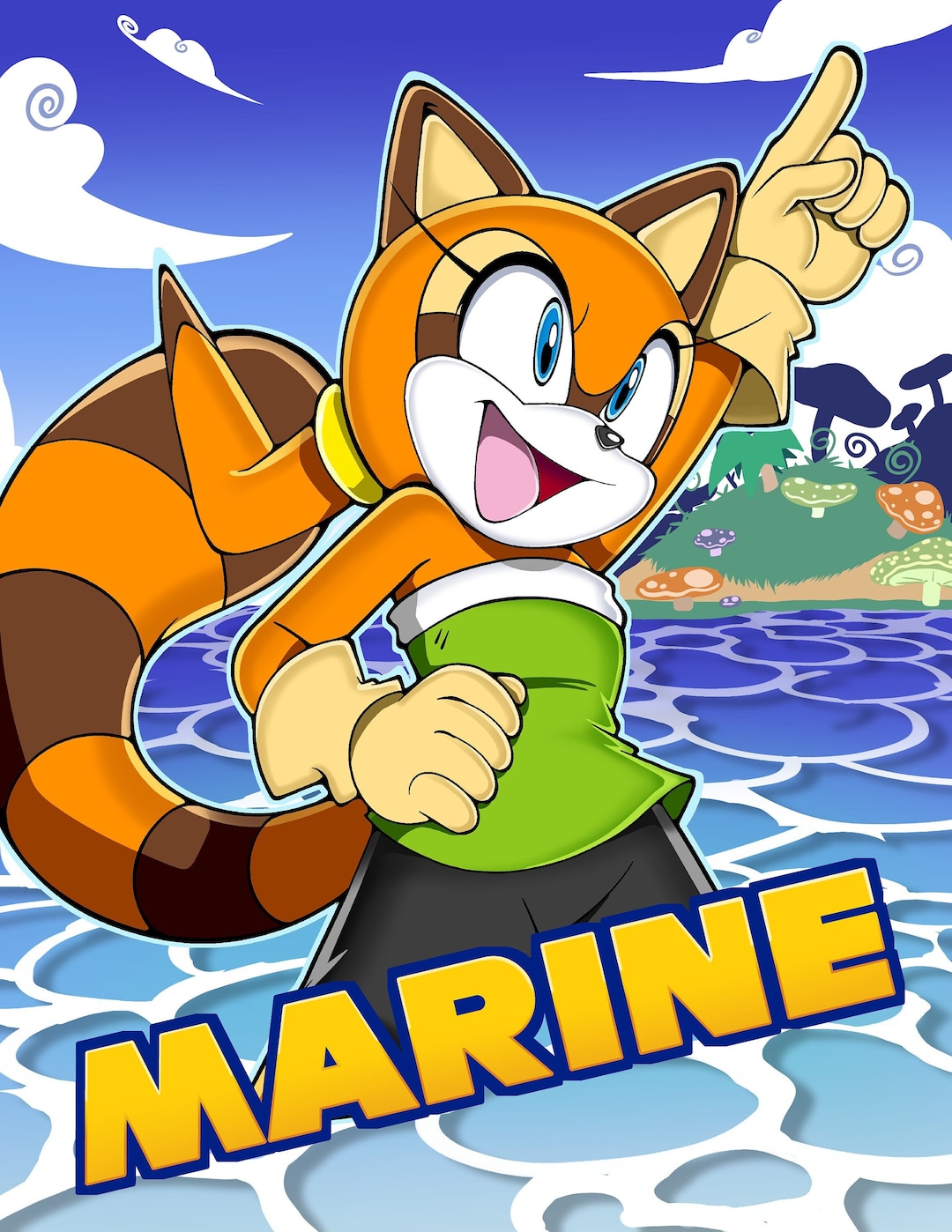 8.5" X 11" Raccoon of the Sea! - Marine Print - Etsy