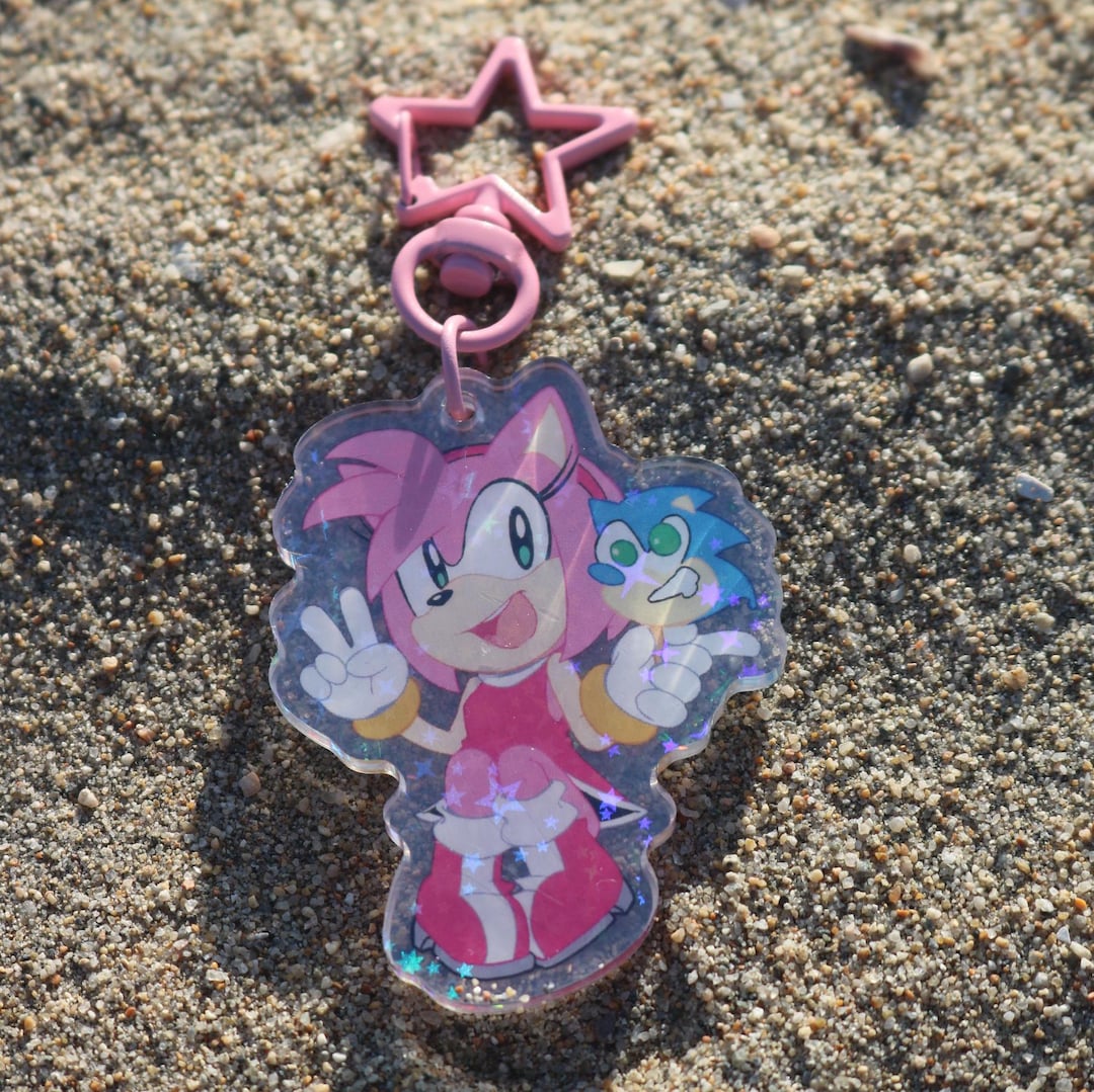 Chibi Amy Rose Keychain: Holographic 2-inch Double Sided Charm - Etsy