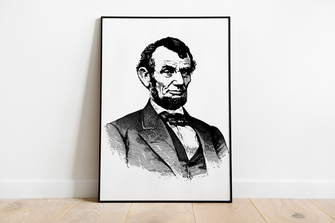 Abraham Lincoln Print , Printable Wall Art , Black and White , Lincoln ...