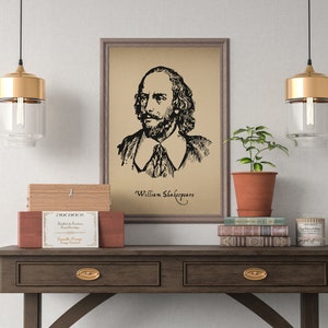 William Shakespeare Print , Printable Wall Art , Vintage Decor ...