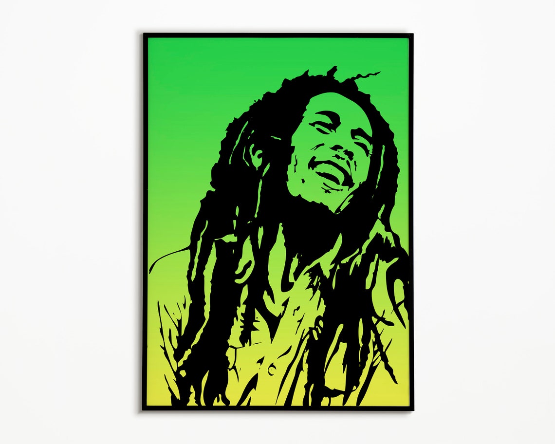 Bob Marley Print , Printable Wall Art , Portre Illustration , Wall ...