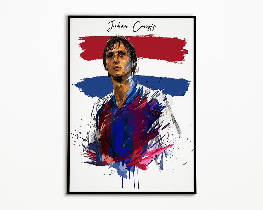 Johan Cruyff Print , Printable Wall Art , Portre Illustration , Wall ...
