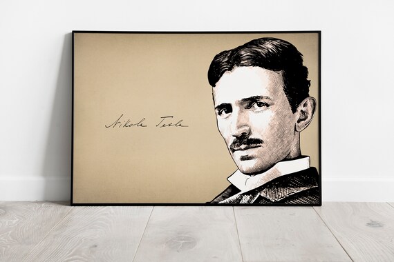 Nikola Tesla Print Printable Wall Art Vintage Decor - Etsy