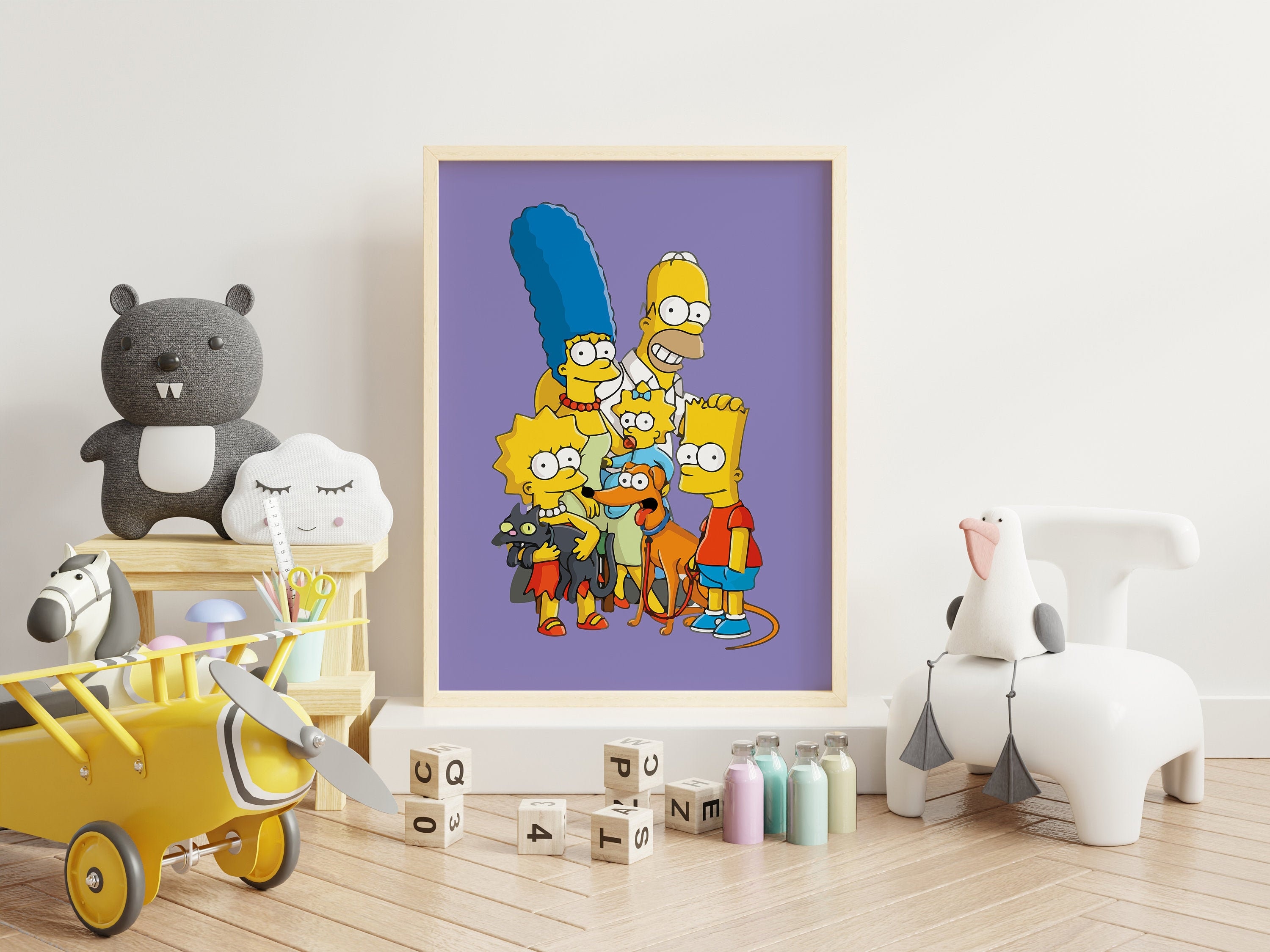 The Simpsons Print , Printable Wall Art , Bart , Lisa , Homer ...