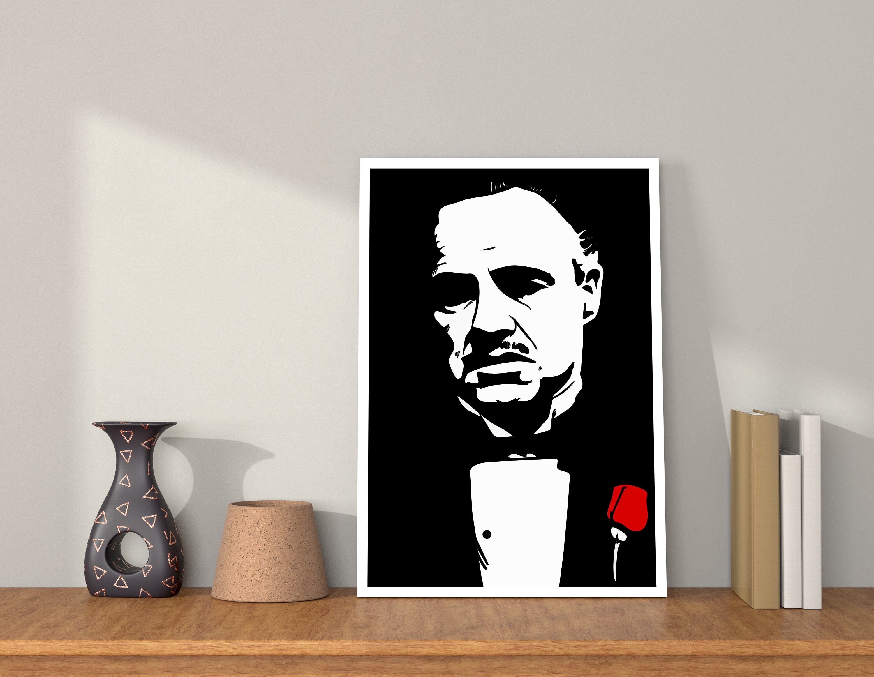The Godfather Print , Portre Illustration , Printable Wall Art , Modern ...