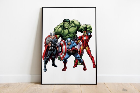 The Avengers Print Printable Wall Art Illustration Poster | Etsy