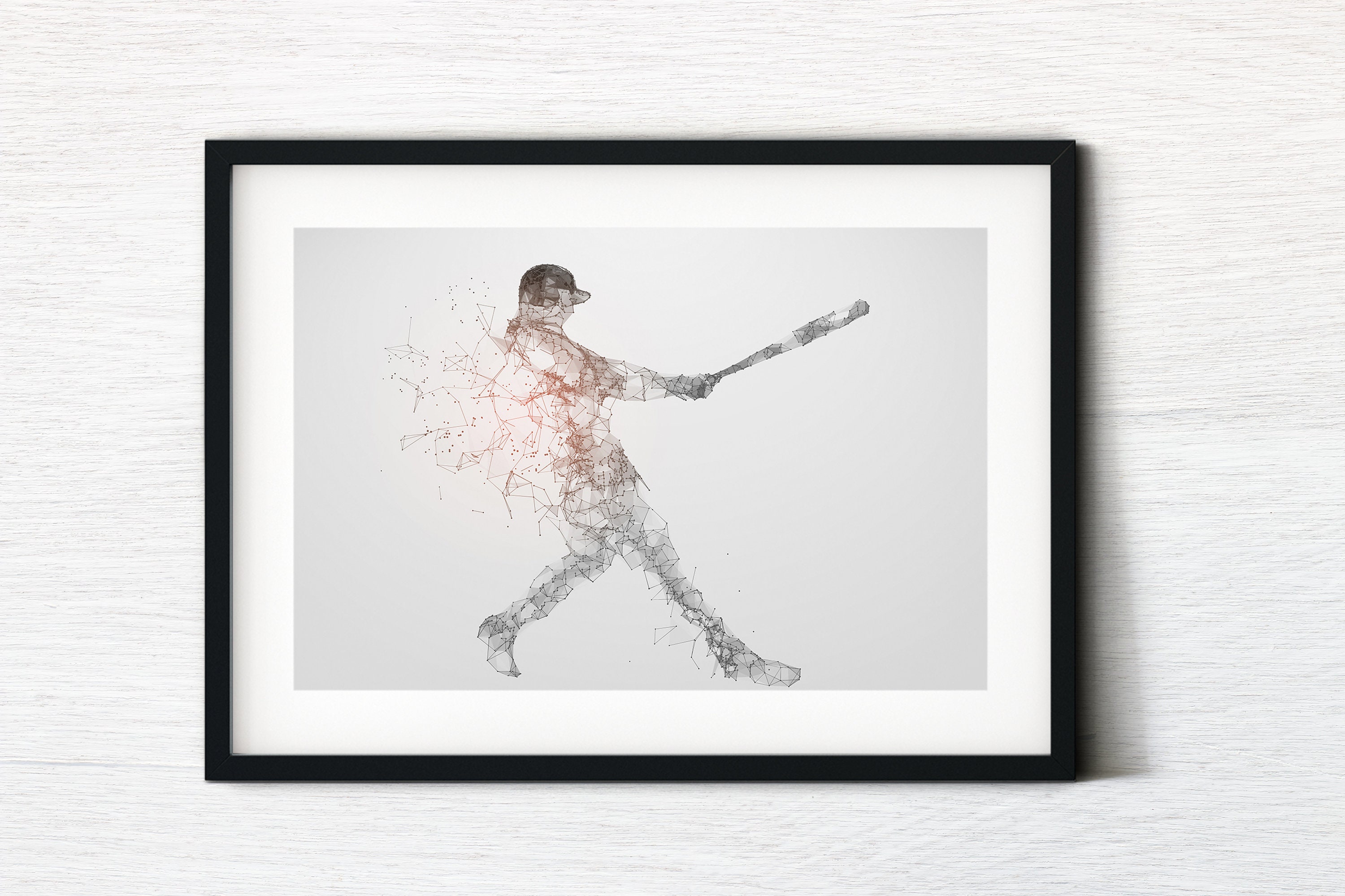 Baseball Player Poster Sport Art Baseball Batter Wall - Etsy