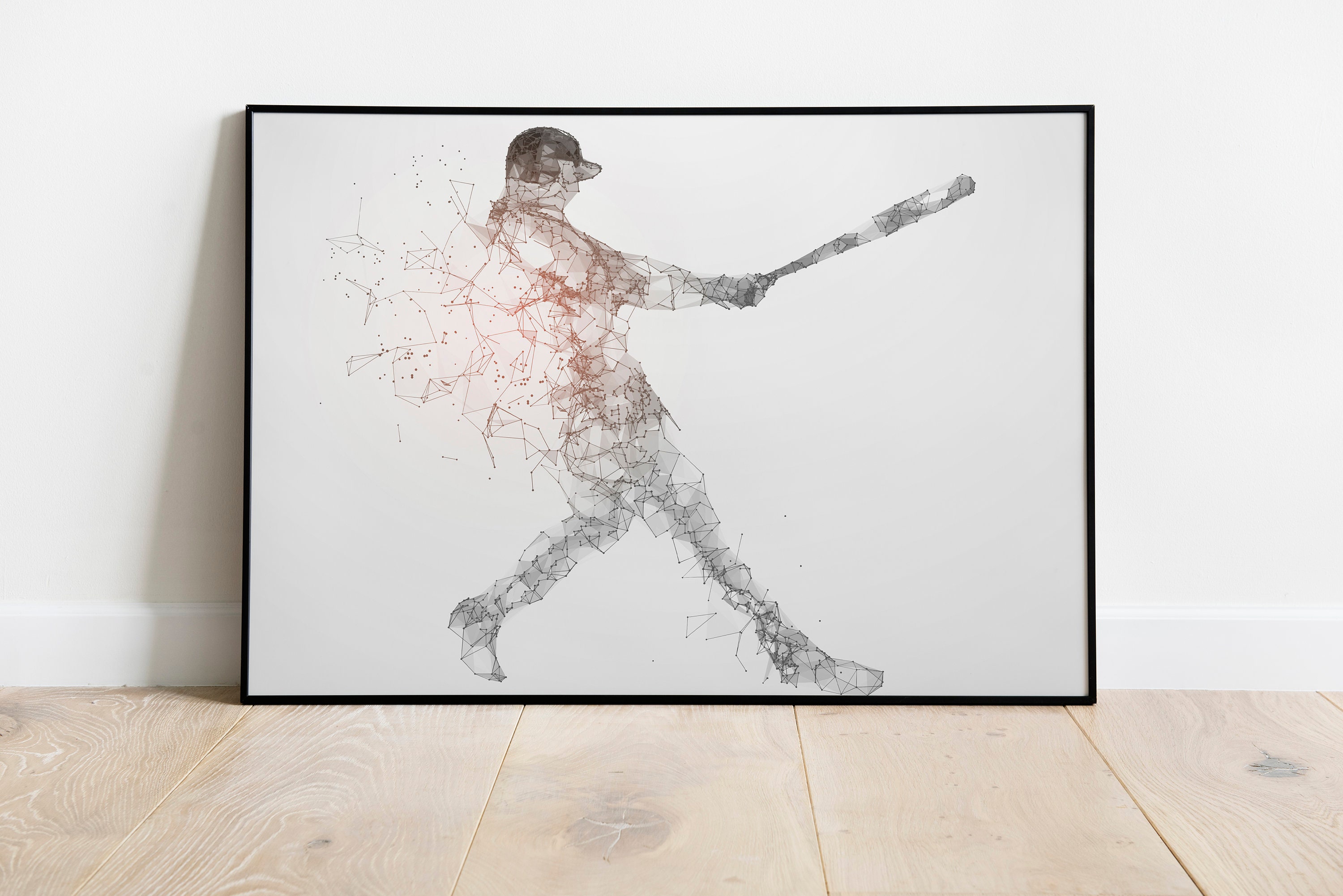 Baseball Player Poster Sport Art Baseball Batter Wall - Etsy