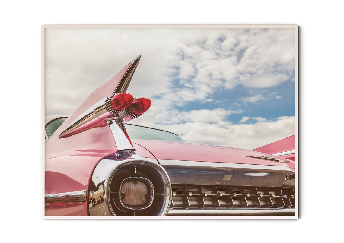 Classic Car Print Printable Wall Art Pink Car Poster | Etsy