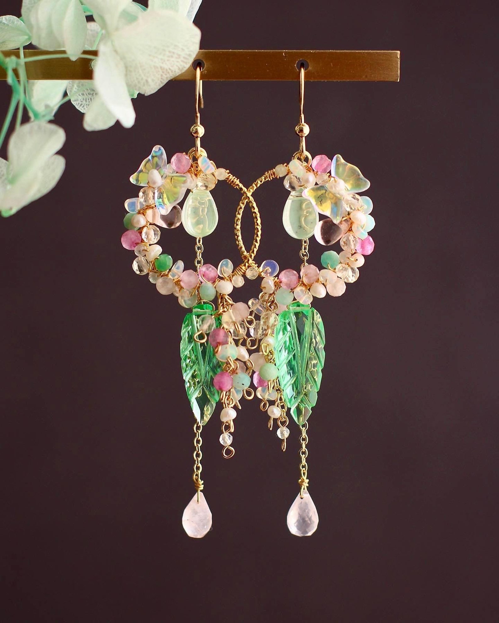 Handmade Apple Green Quartz 14K Gold Filled Jewelry Set // Spring ...