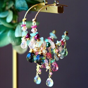 Dark Green / Rose Quartz / Pink Topaz Butterfly Floral Themed Jewelry ...