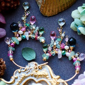 Dark Green / Rose Quartz / Pink Topaz Butterfly Floral Themed Jewelry ...